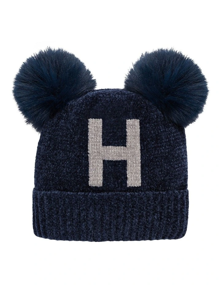 Seed Heritage Chenille Initial "H" Beanie in Navy | MYER