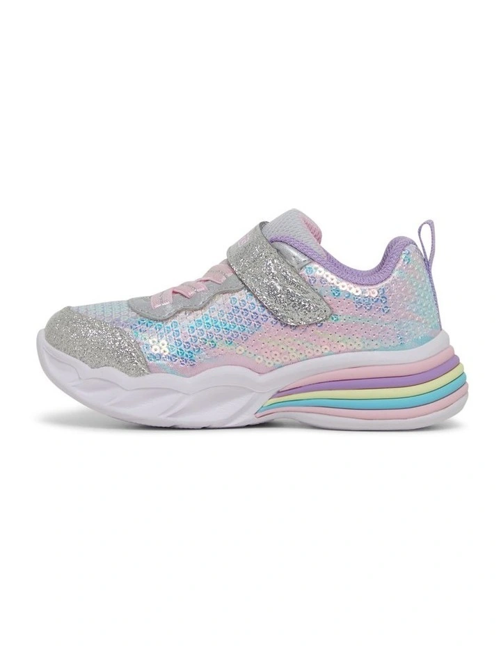 Skechers Sweetheart Lights Shine Sneakers in Silver | MYER