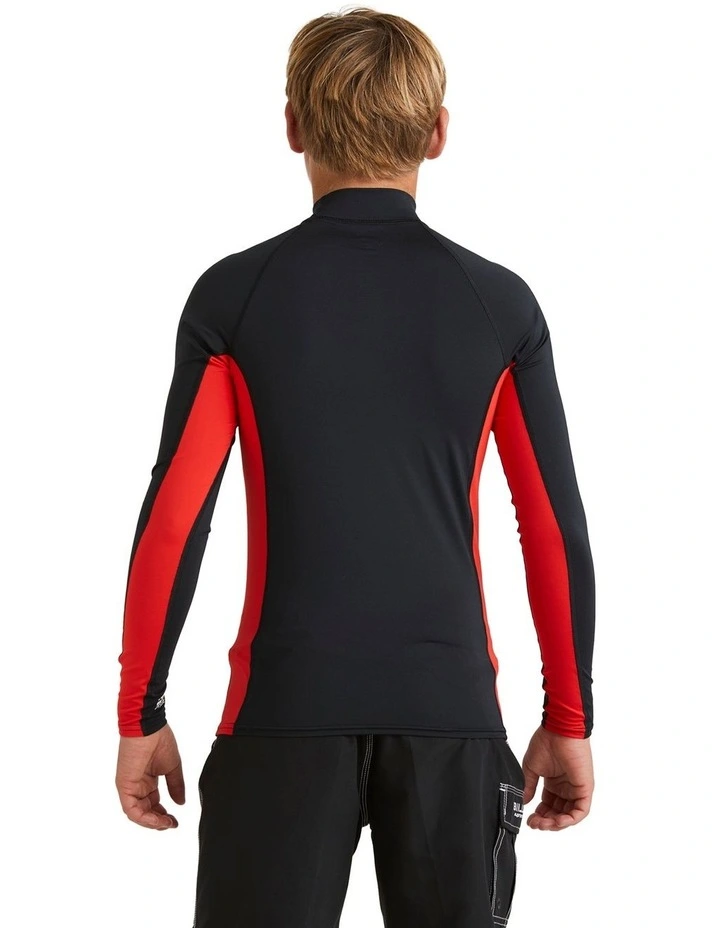 Billabong Jimmy Contrast Rash Vest (8-16 Years) in Black | MYER
