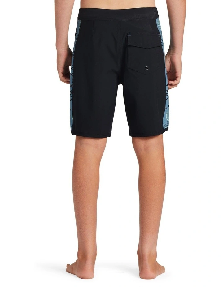 Quiksilver Surf Silk Radical Scallop 16 Boardshorts in Black | MYER