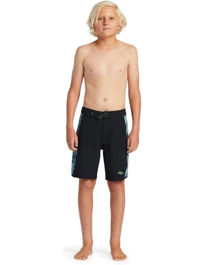Quiksilver Surf Silk Radical Scallop 16 Boardshorts in Black | MYER