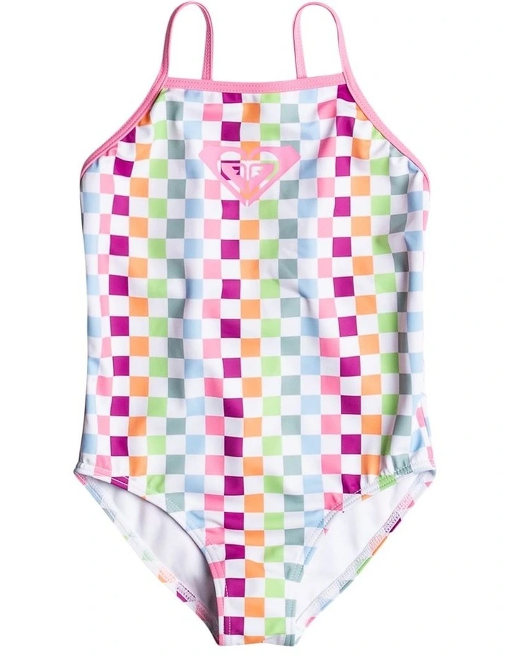 Roxy Rainbow One Piece Swimsuit in Bright White Check | MYER