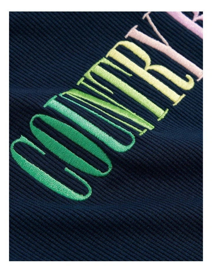 Country Road Recycled Polyester Blend Heritage T-shirt Dress in Navy | MYER