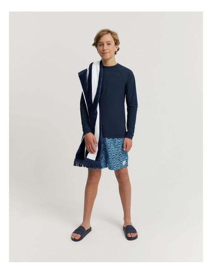 Country Road Teen Recycled Nylon Blend Logo Rash Vest in Navy | MYER