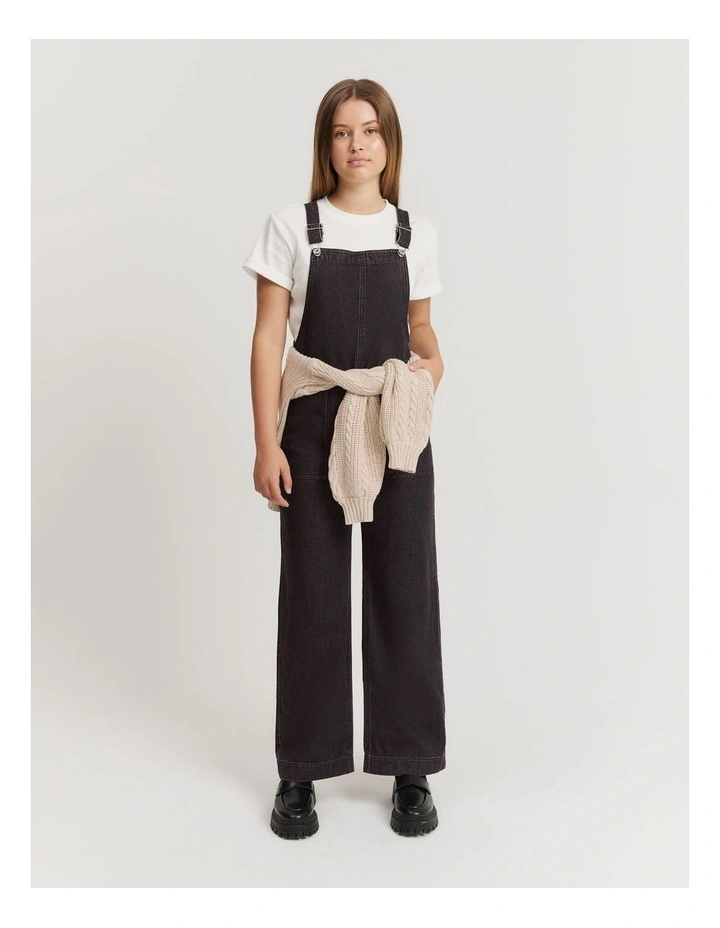 Country Road Teen Denim Overall Jeans in Washed Black | MYER