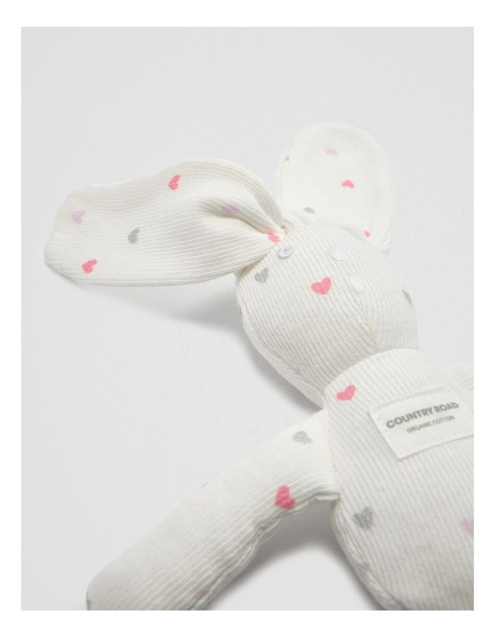 Country Road Organically Grown Cotton Rib Bunny in Multi Heart | MYER
