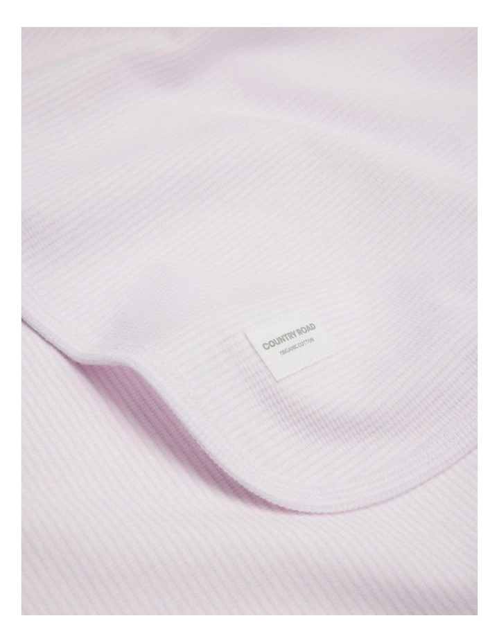 Country Road Organically Grown Cotton Rib Stripe Blanket in Lilac | MYER