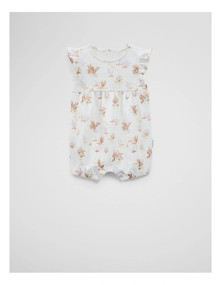 Country Road Organically Grown Cotton Shell Frill Romper in Marshmallow ...