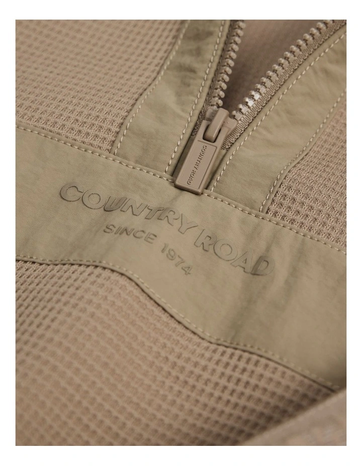 Country Road Organically Grown Cotton Waffle Splice Sweat in Almond | MYER