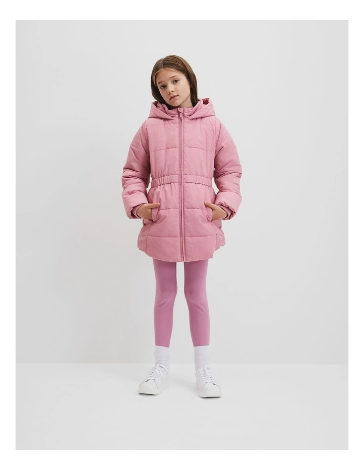 Country Road Longline Hood Puffer in Berry | MYER