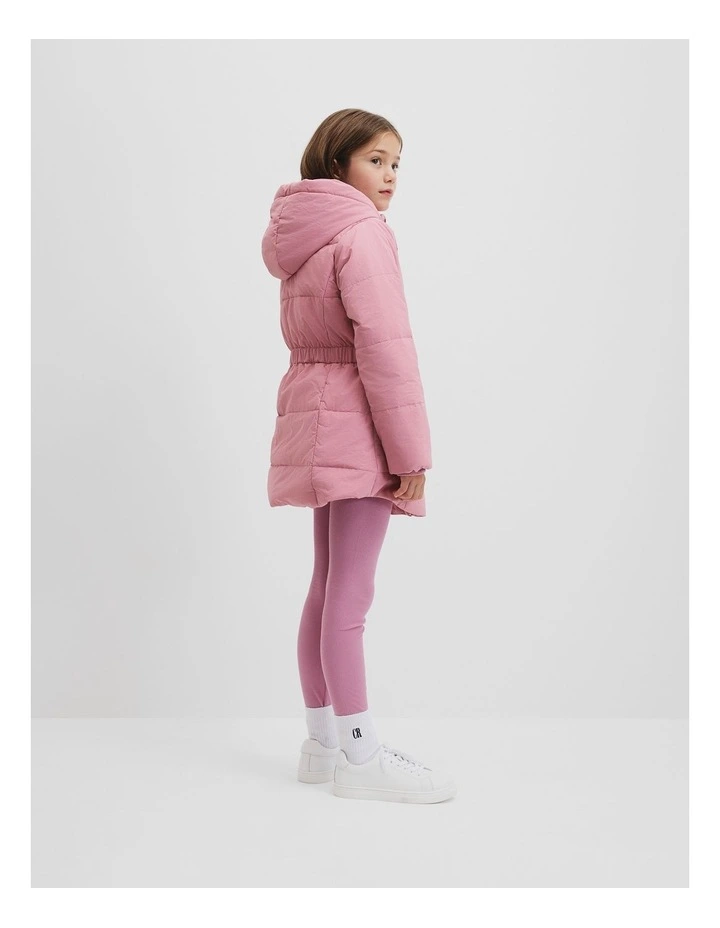Country Road Longline Hood Puffer in Berry | MYER