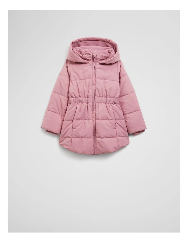 Country Road Longline Hood Puffer in Berry | MYER