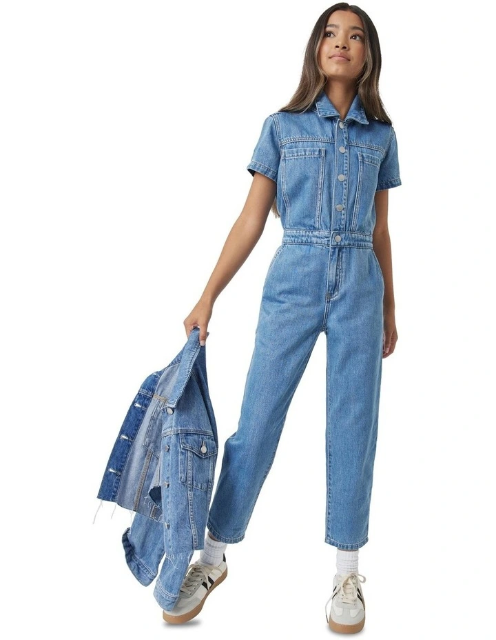 Decjuba Kids Peta Denim Jumpsuit in Blue | MYER