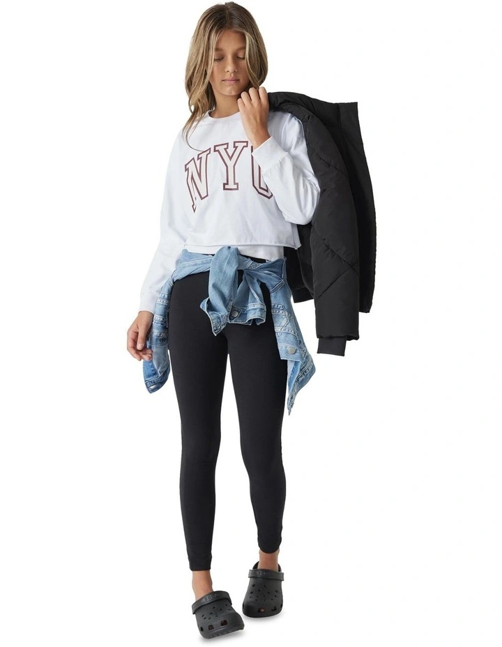 Decjuba Kids Girls NYC Rugby Tee in White | MYER