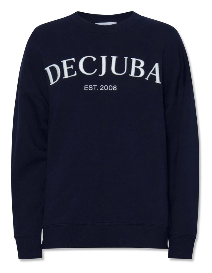 Decjuba Kids Logo 90s Crew Top in Navy | MYER