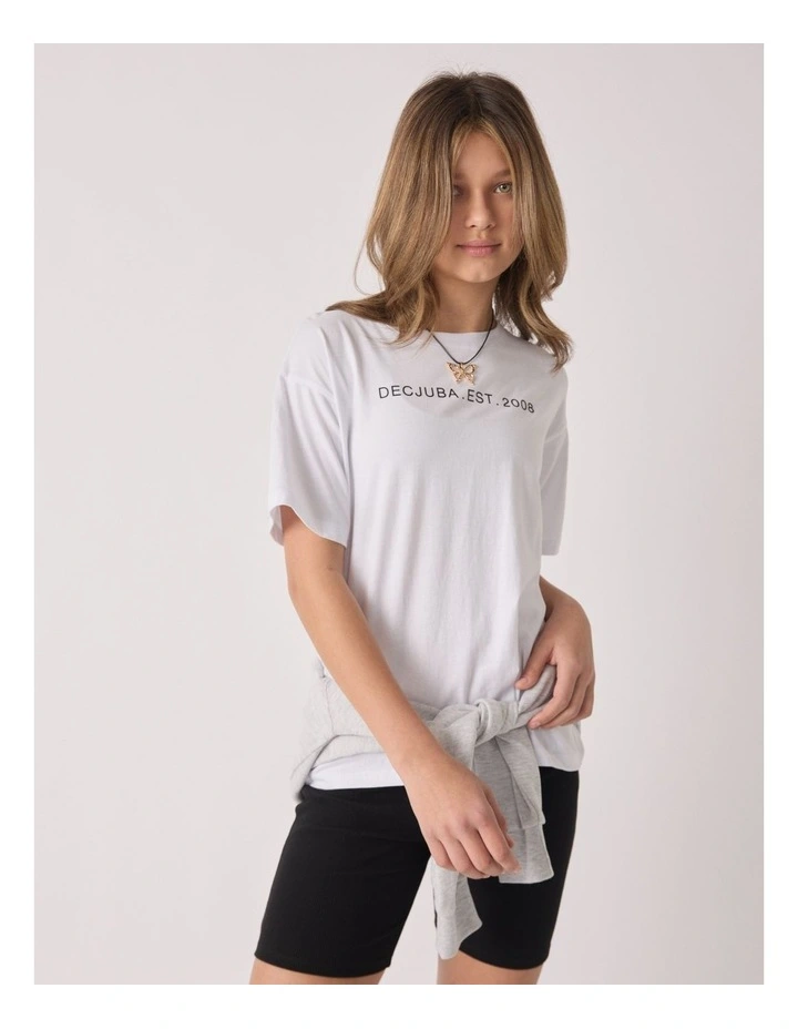 Decjuba Kids Decjuba Logo Tee in White | MYER