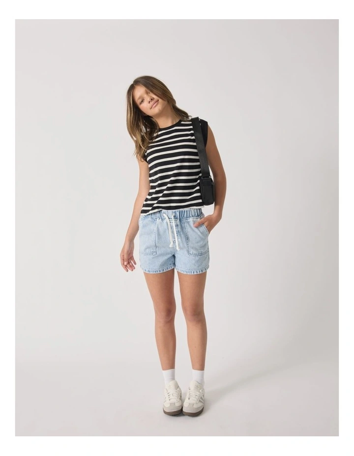 Decjuba Kids Mari Detail Tank (6 -16 Years) in Black/Vanilla | MYER