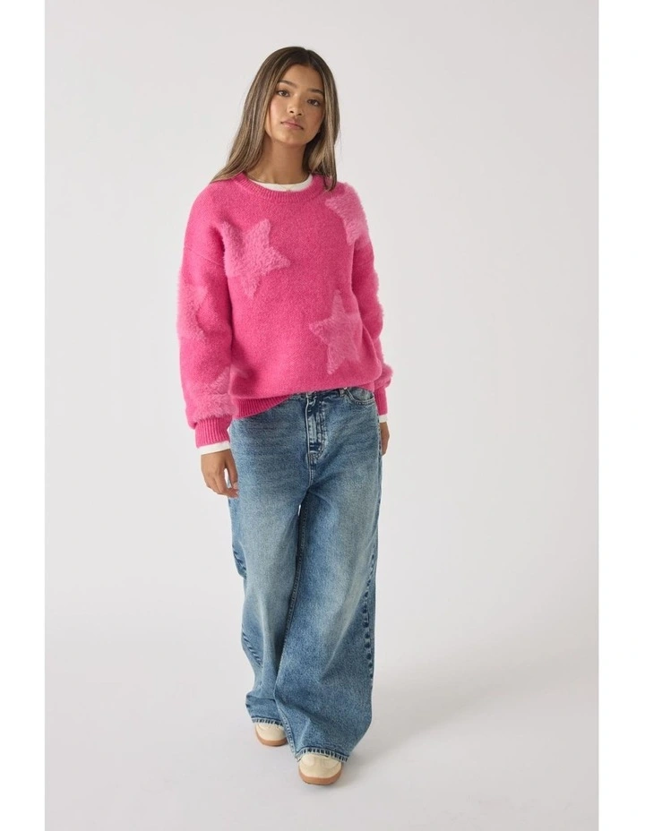 Decjuba Kids Nova Fluffy Jumper in Pink | MYER