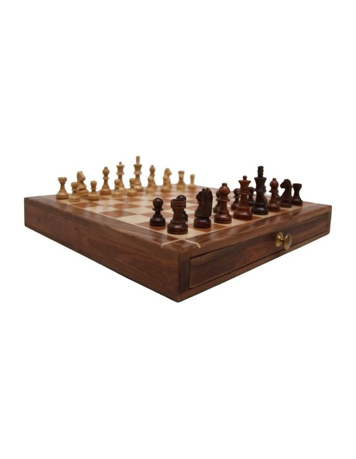 Jenjo Portable Carved Sheesham Chess And Checker Board Set | MYER