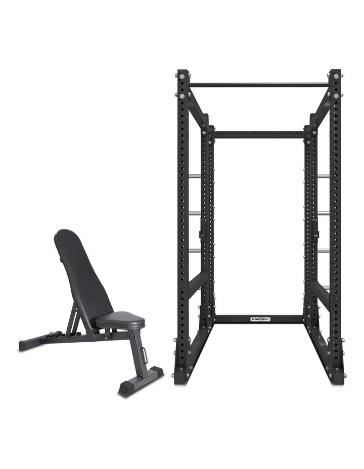 Cortex ALPHA Series Commerical Full Power Rack Bench in Black | MYER