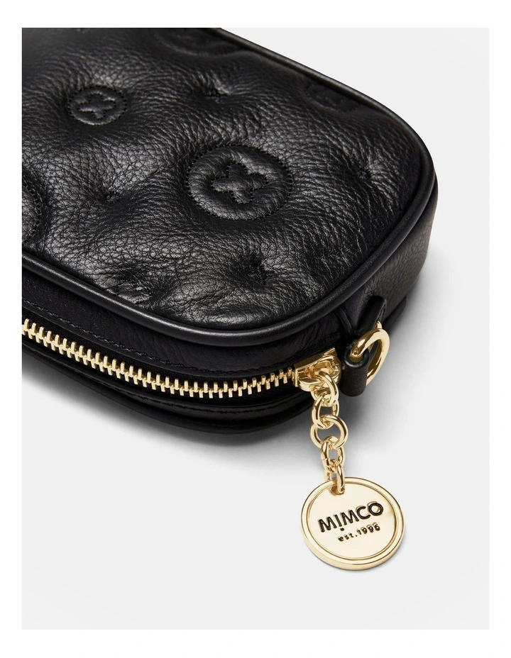 Mimco Flashback Leather Pouch Crossbody Bag in Black | MYER