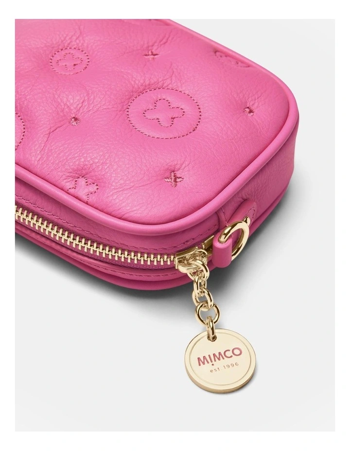 Mimco Flashback Leather Pouch Crossbody Bag in Pink Splash | MYER