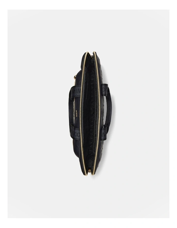 Mimco Flashback Neoprene Laptop Crossbody Bag in Black Light Gold | MYER