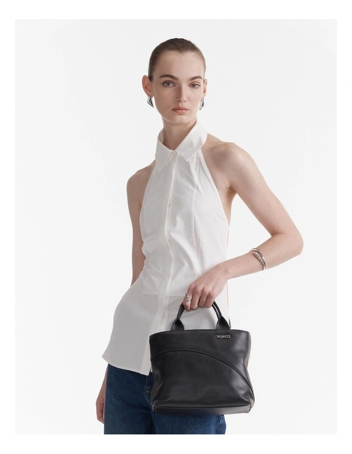 Mimco Solar Mini Tote Bag in Black Silver | MYER