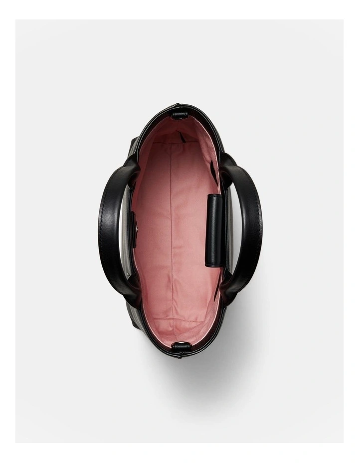 Mimco Solar Mini Tote Bag in Black Silver | MYER