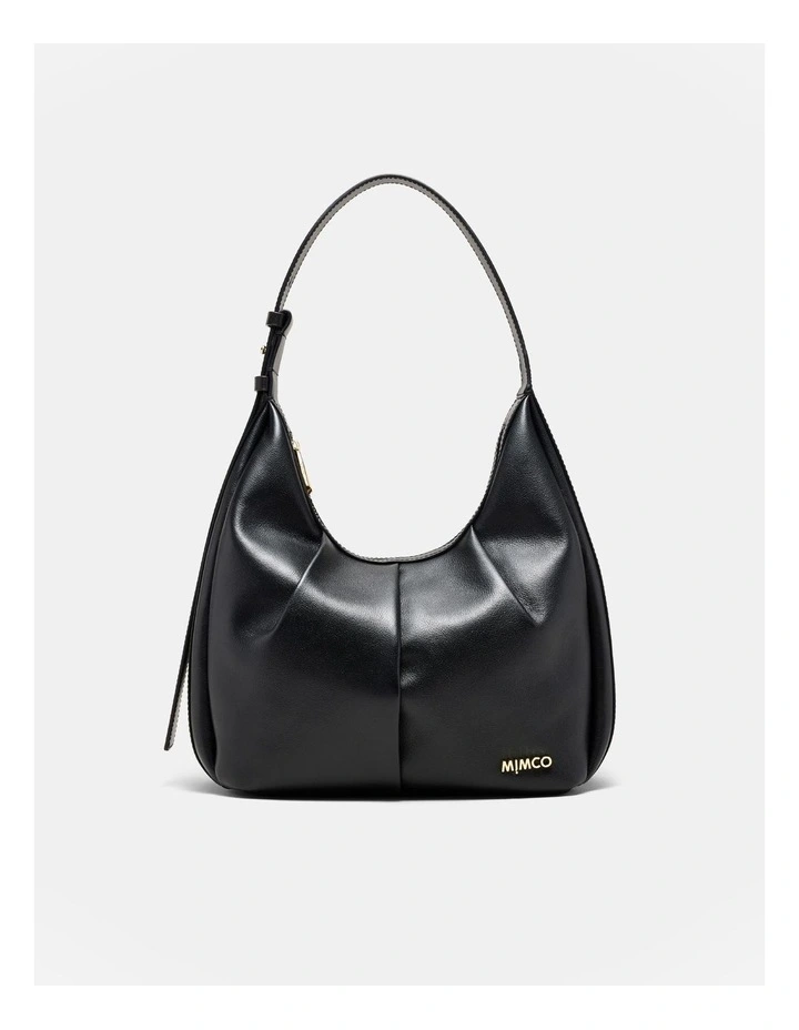 Mimco Donna Small Zip Hobo Bag in Black Light Gold | MYER