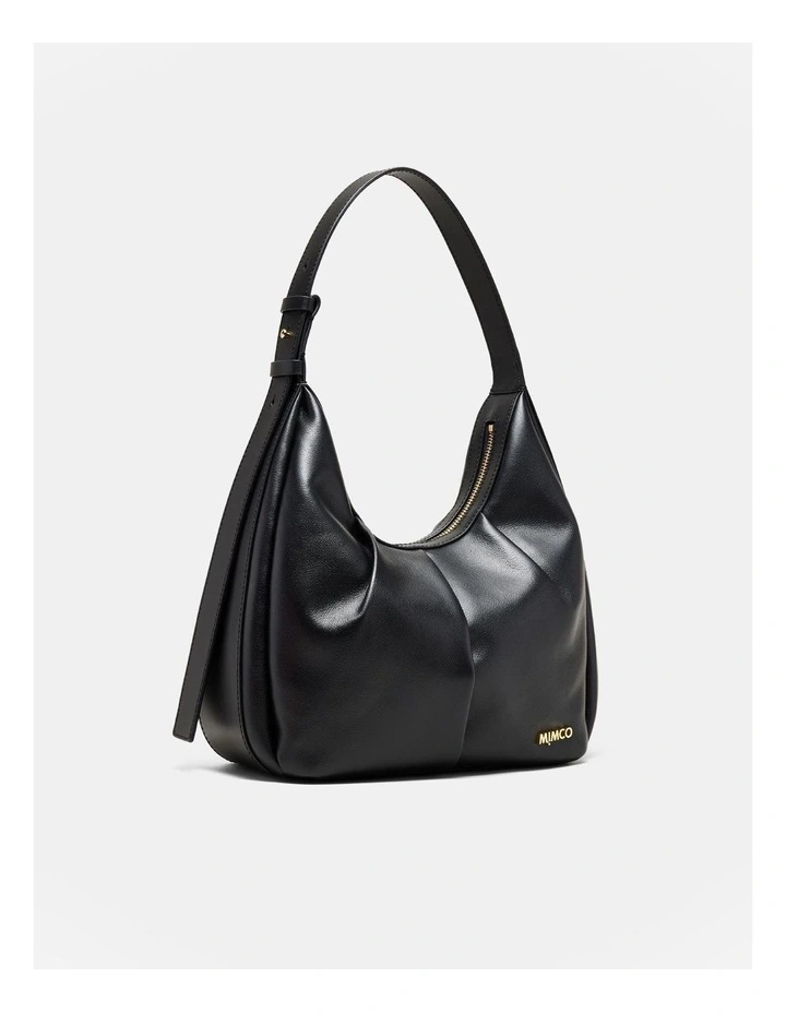 Mimco Donna Small Zip Hobo Bag in Black Light Gold | MYER