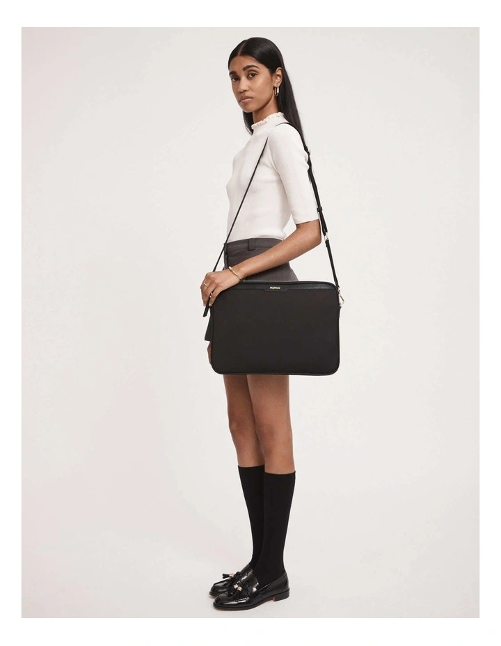 Mimco Classico Laptop Bag in Black Light Gold | MYER