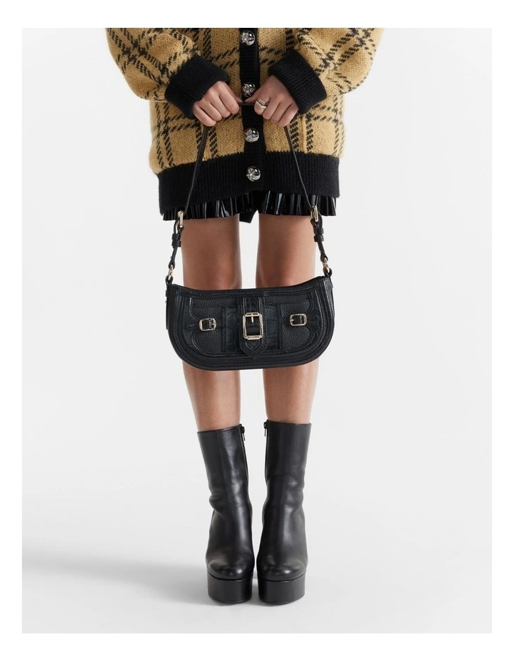 Mimco Zeppelin Shoulder Bag in Black Light Gold | MYER