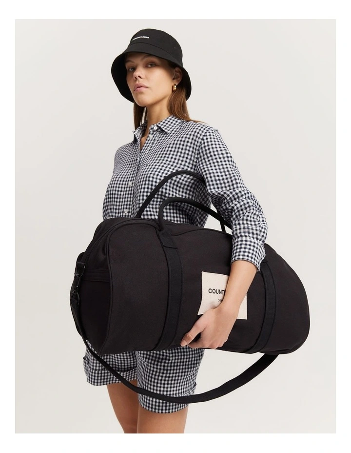 Country Road Australian Cotton Patch Logo Tote in Black | MYER