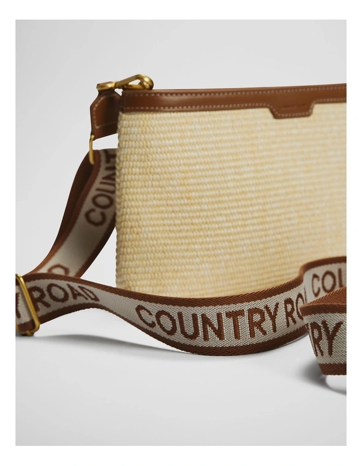 Country Road Branded Raffia Crossbody Bag in Natural | MYER