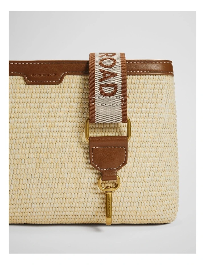 Country Road Branded Raffia Crossbody Bag in Natural | MYER
