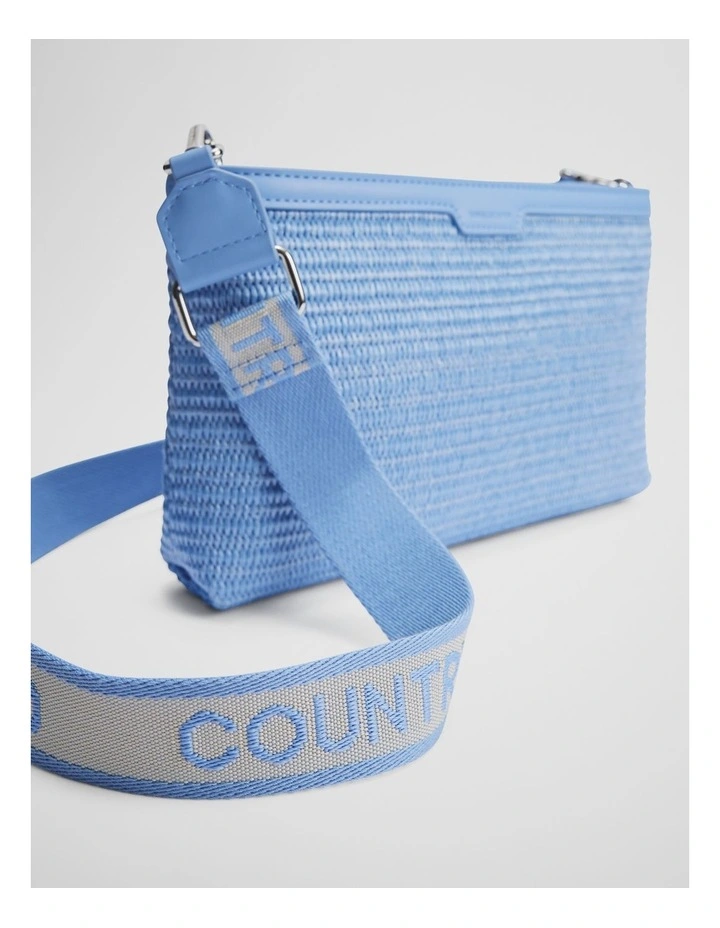 Country Road Branded Raffia Crossbody Bag in Arctic Blue | MYER