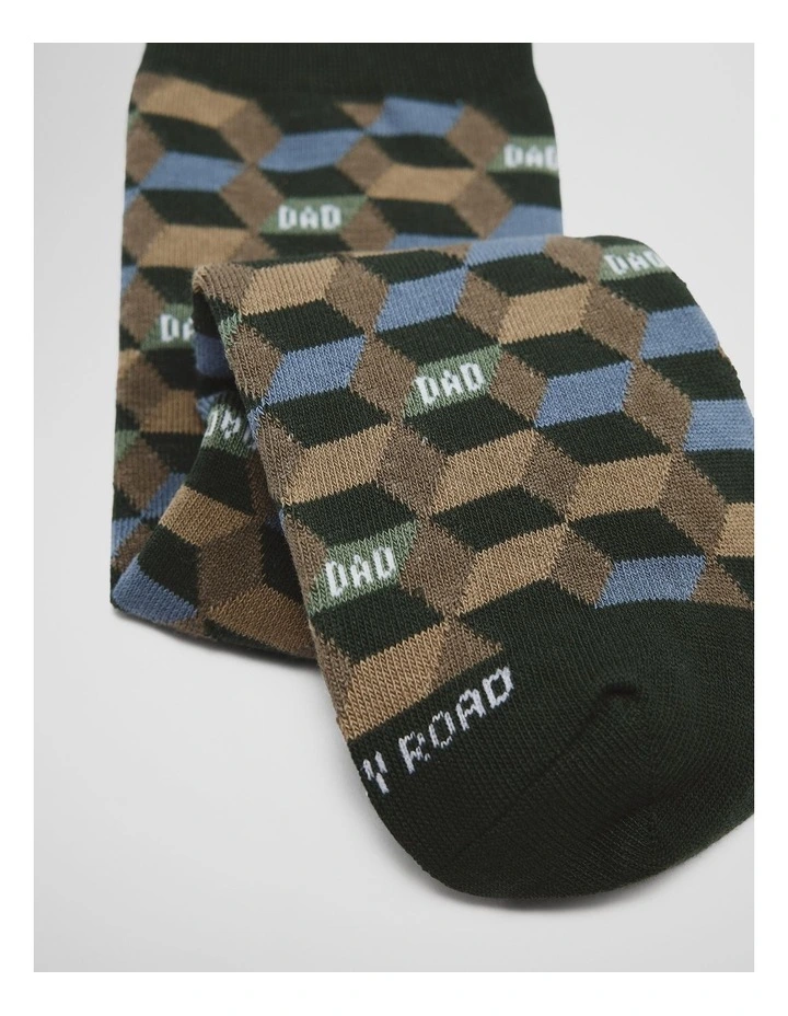 Country Road Australian Cotton Blend Dad Sock Pack Of 4 in Green Multi ...