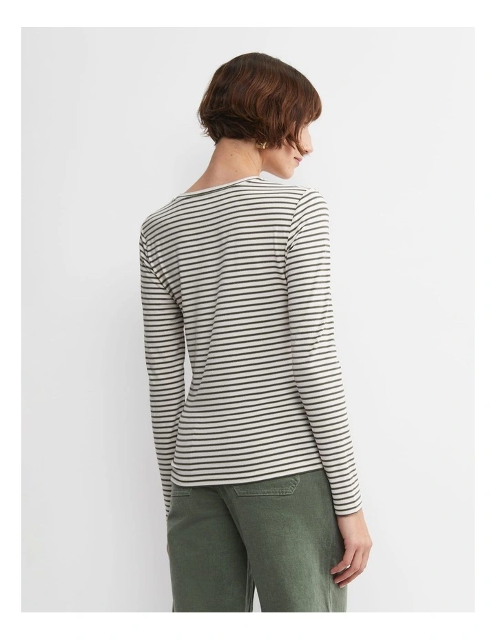 Sportscraft Stripe Lurex Long Sleeve Magic Tee in Multi | MYER