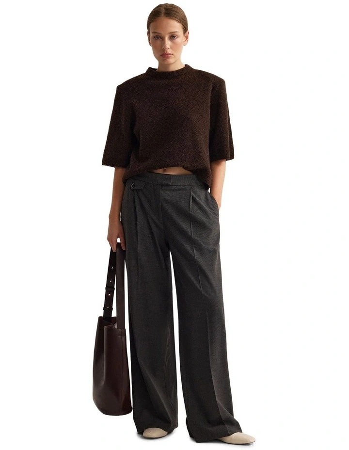 Oxford Belle Checked Pant in Charcoal | MYER