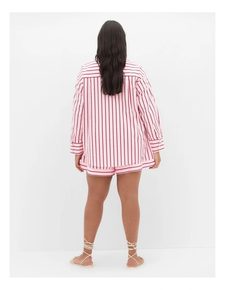 City Chic Stassi Stripe Cotton Shirt in Multi | MYER