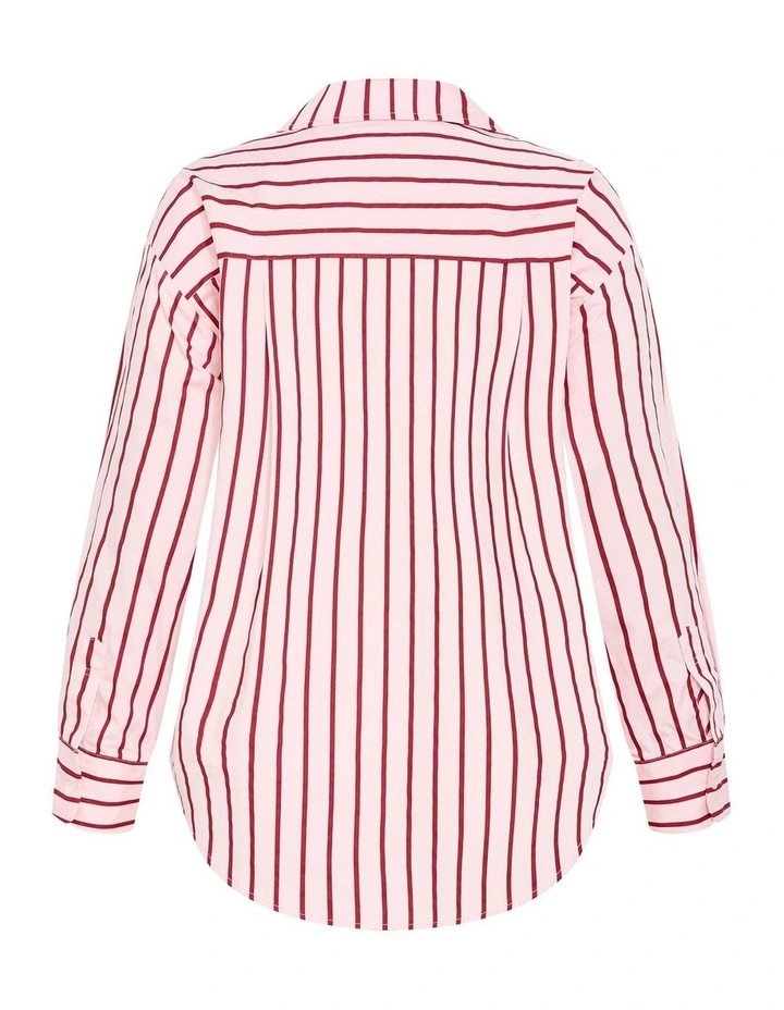 City Chic Stassi Stripe Cotton Shirt in Multi | MYER