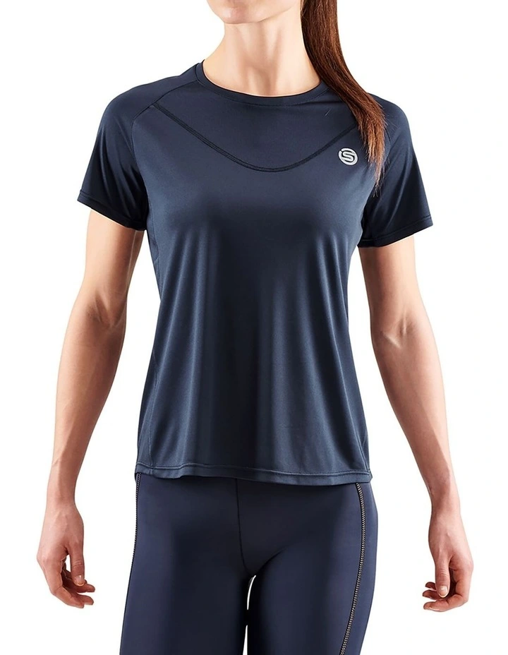 SKINS Series-3 Activewear Short Sleeve Top in Navy Blue | MYER