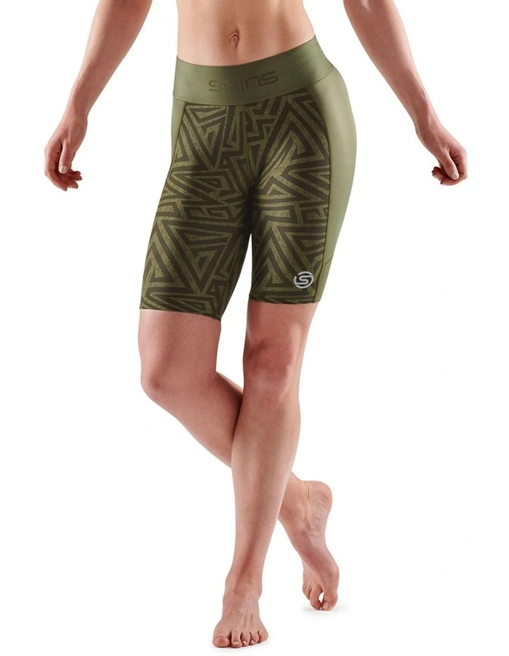 SKINS Series-3 Active Half Tight in Khaki Angle | MYER