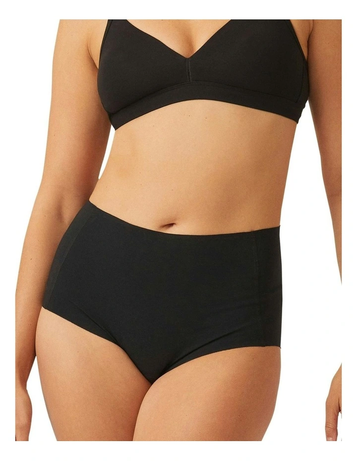 Naturana Cotton And Modal Seamless High Waist Brief In Black Myer