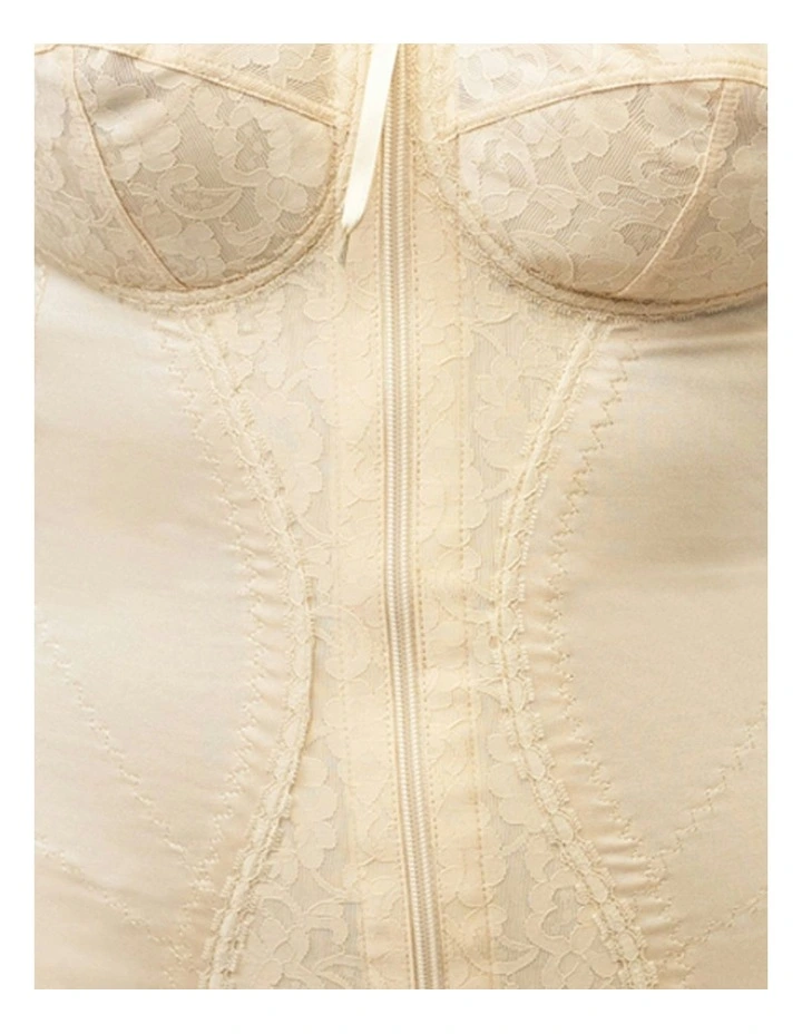 Naturana Zip Front Firm Control Lace Corselette Bodyshaper in Beige | MYER