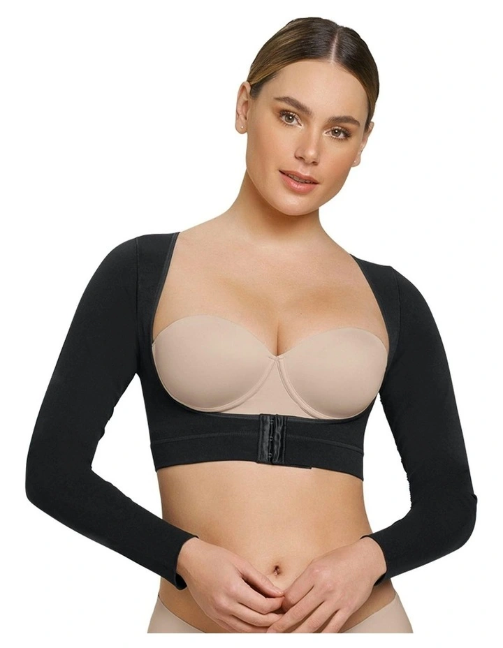 Leonisa Long Post Surgery Arm Compression Sleeves In Black MYER Leonisa Long Post Surgery Arm Compression Sleeves In Black MYER
