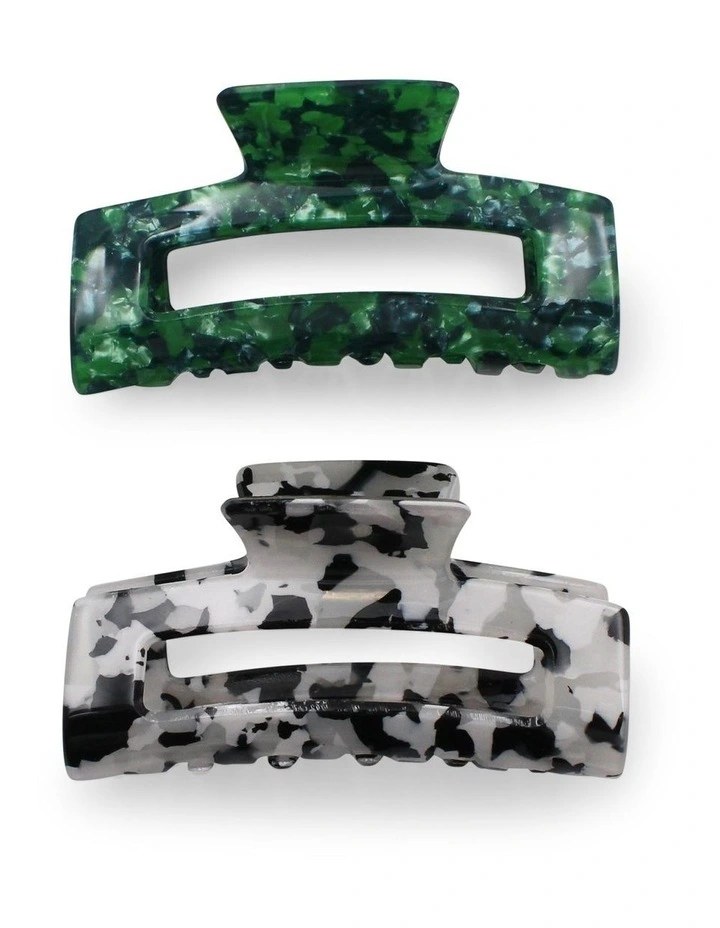 Morgan & Taylor Willa Hair Claw Set in Emerald Mix | MYER