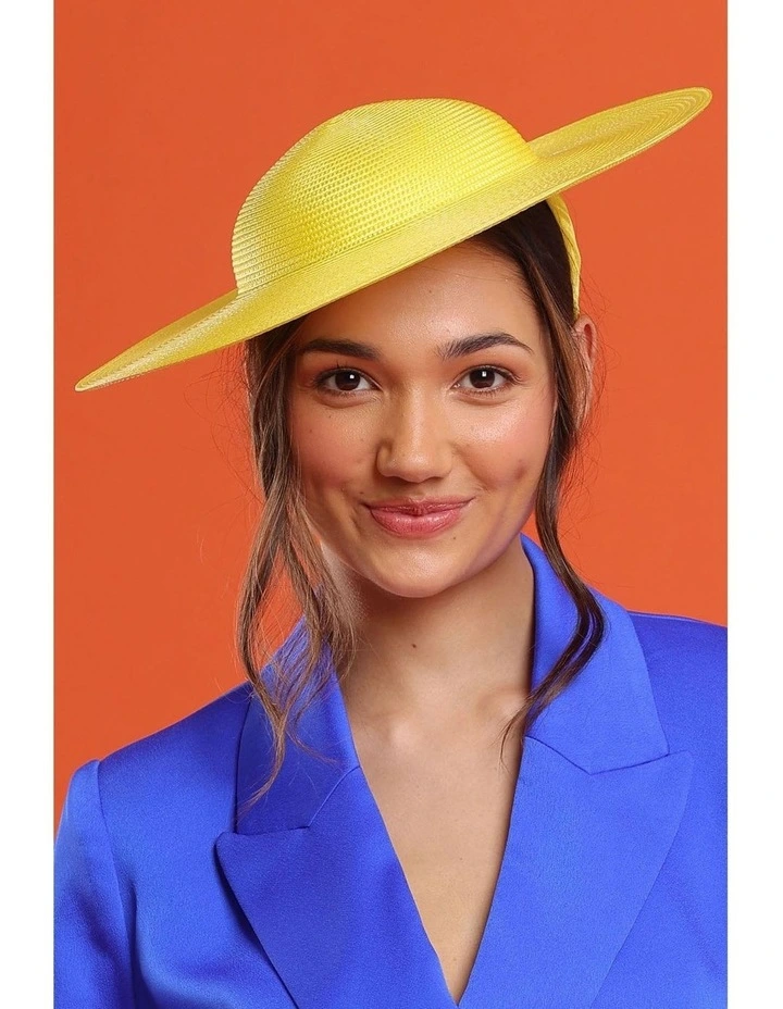 Morgan & Taylor Mini Mona Plate Hat in Yellow | MYER