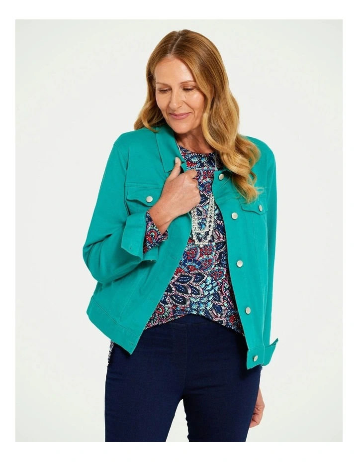 Fella Hamilton Collared Suzy Jacket in Emerald | MYER